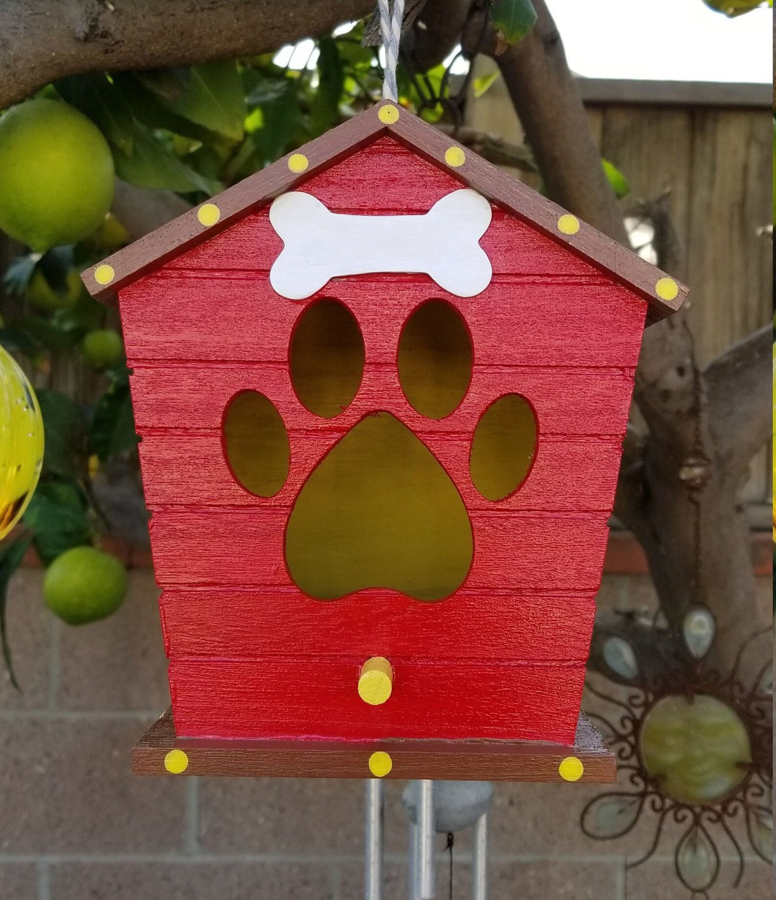 Paw Print Dog House Bird House - Etsy