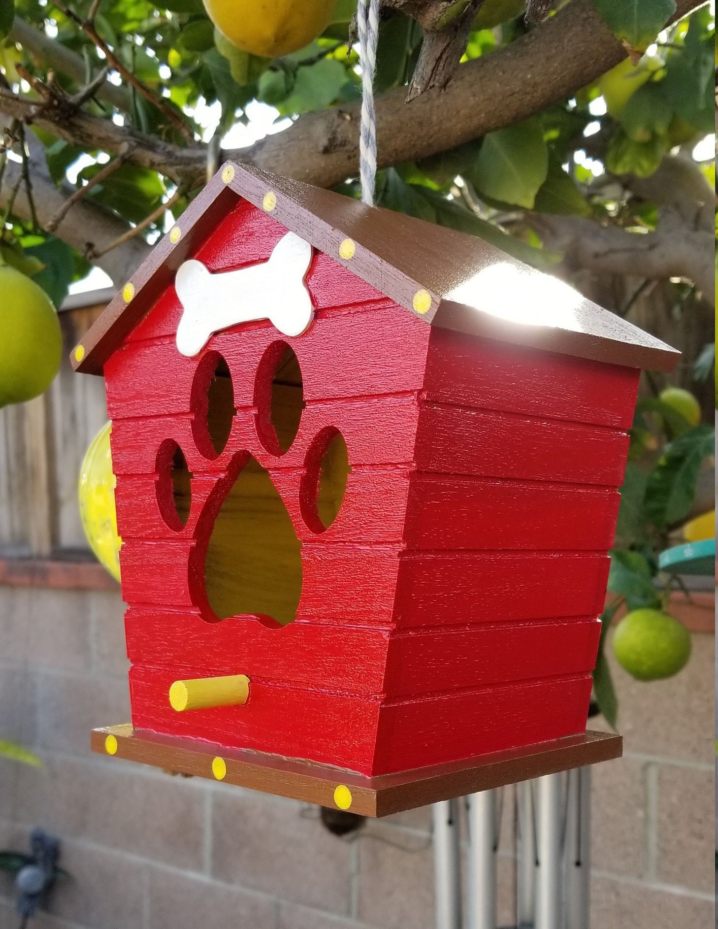 Paw Print Dog House Bird House - Etsy
