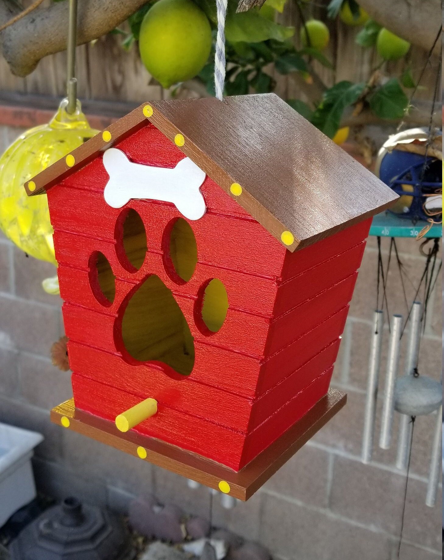 Paw Print Dog House Bird House - Etsy