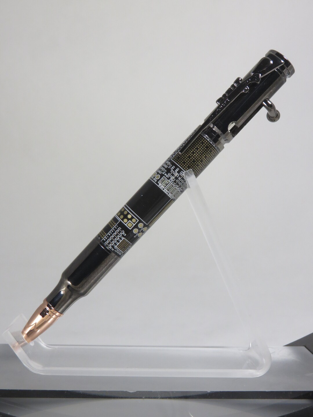 Bolt Action Rifle Style Ballpoint Pen in a Black Circuit Board Body ...