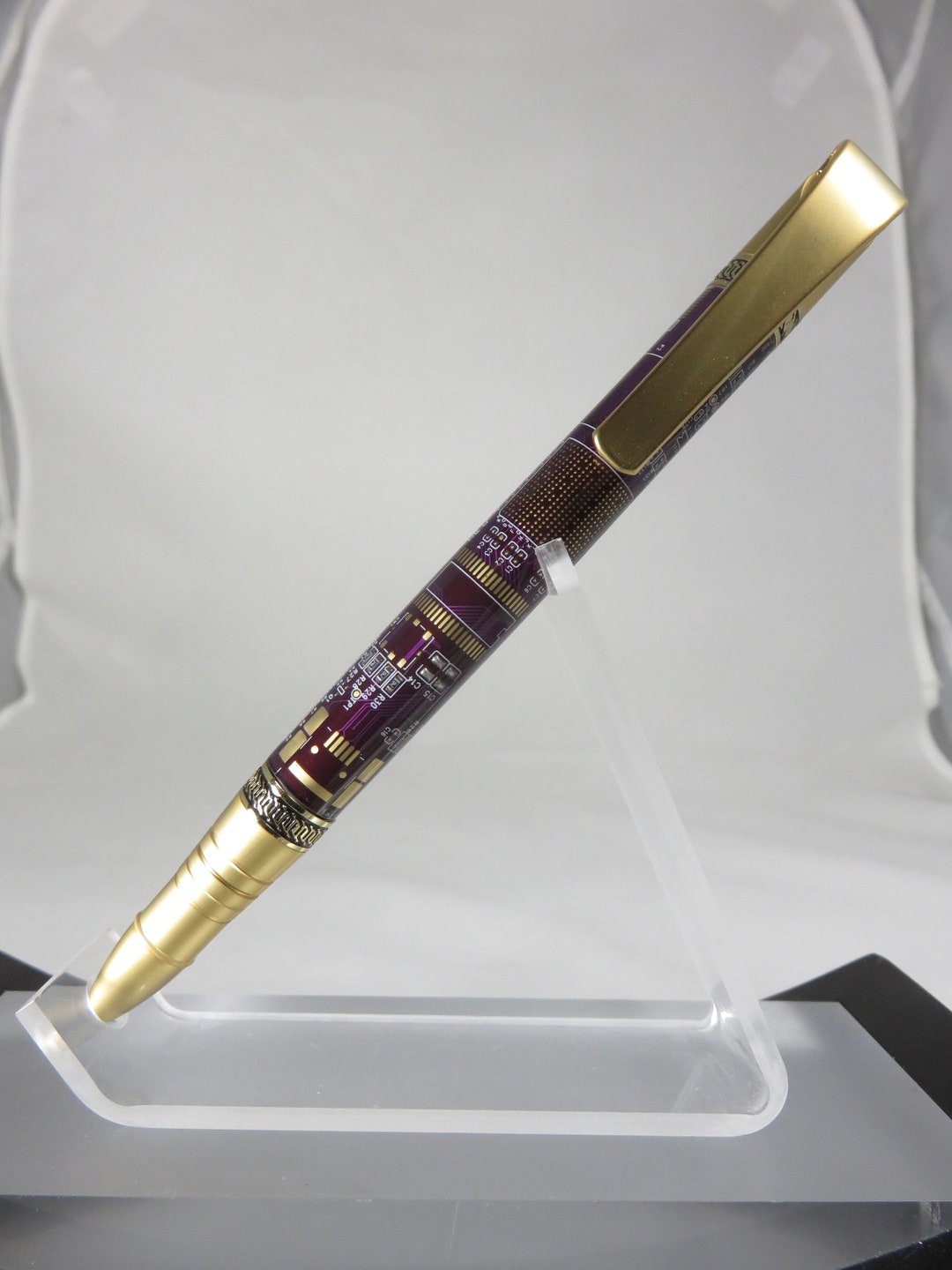 Circuit Board Ballpoint Pen, virtuoso Style, in Clear Acrylic Over a ...