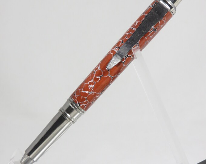 Ballpoint Click Pen, "coyote" Style, in Red Dino Bone Trustone With ...