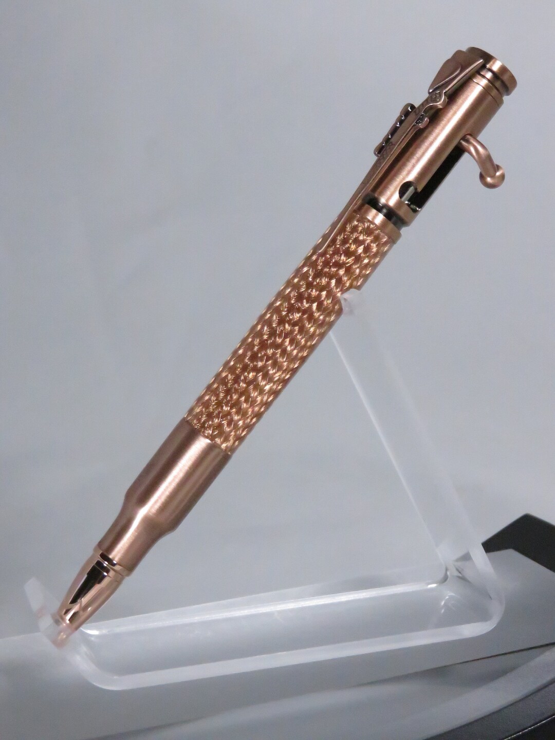 Bolt Action Rifle Ballpoint Pen W/clear Acrylic Resin Body Over a ...