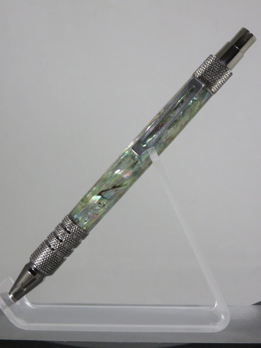 Ballpoint Click Pen, dura Click Edc Style in Clear Acrylic Resin Over ...