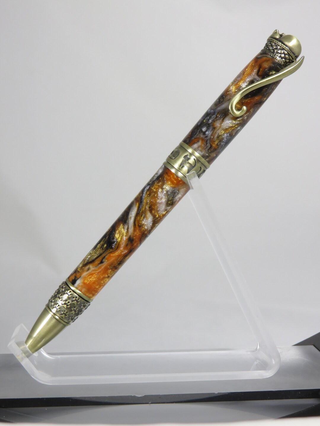 Ballpoint Twist cat Pen, in Swirling, Shimmery Golds, Creams, and Black ...
