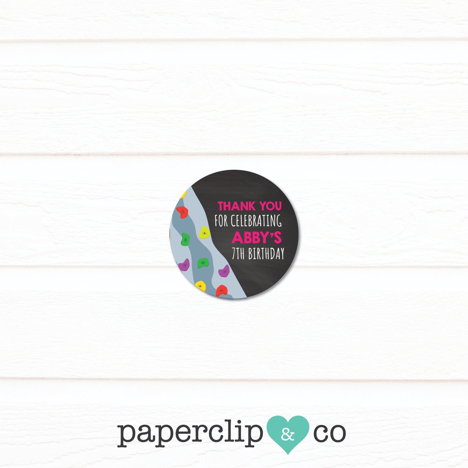 Rock Climbing Thank You Tags, Girl Climbing Party Favour Tags, Rock ...