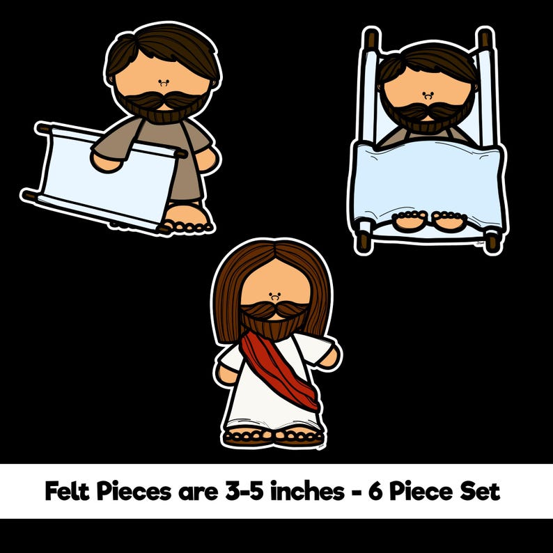 Jesus Heals Paralyzed Man Felt Story Set - Bible Flannel Board - Etsy