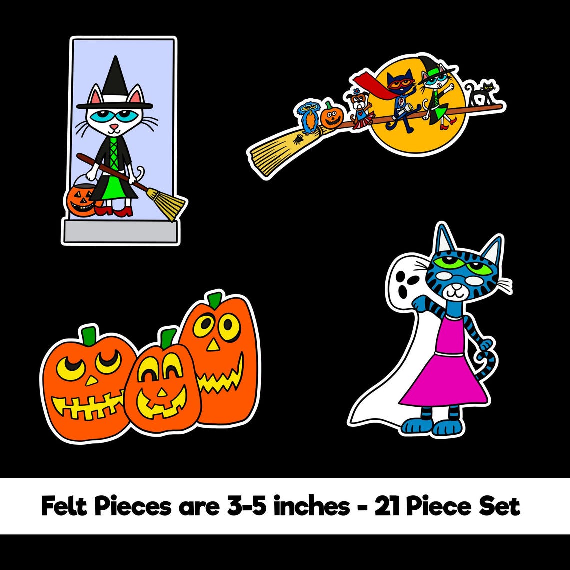 Pete the Cat Trick or Pete Felt Story Set - Etsy