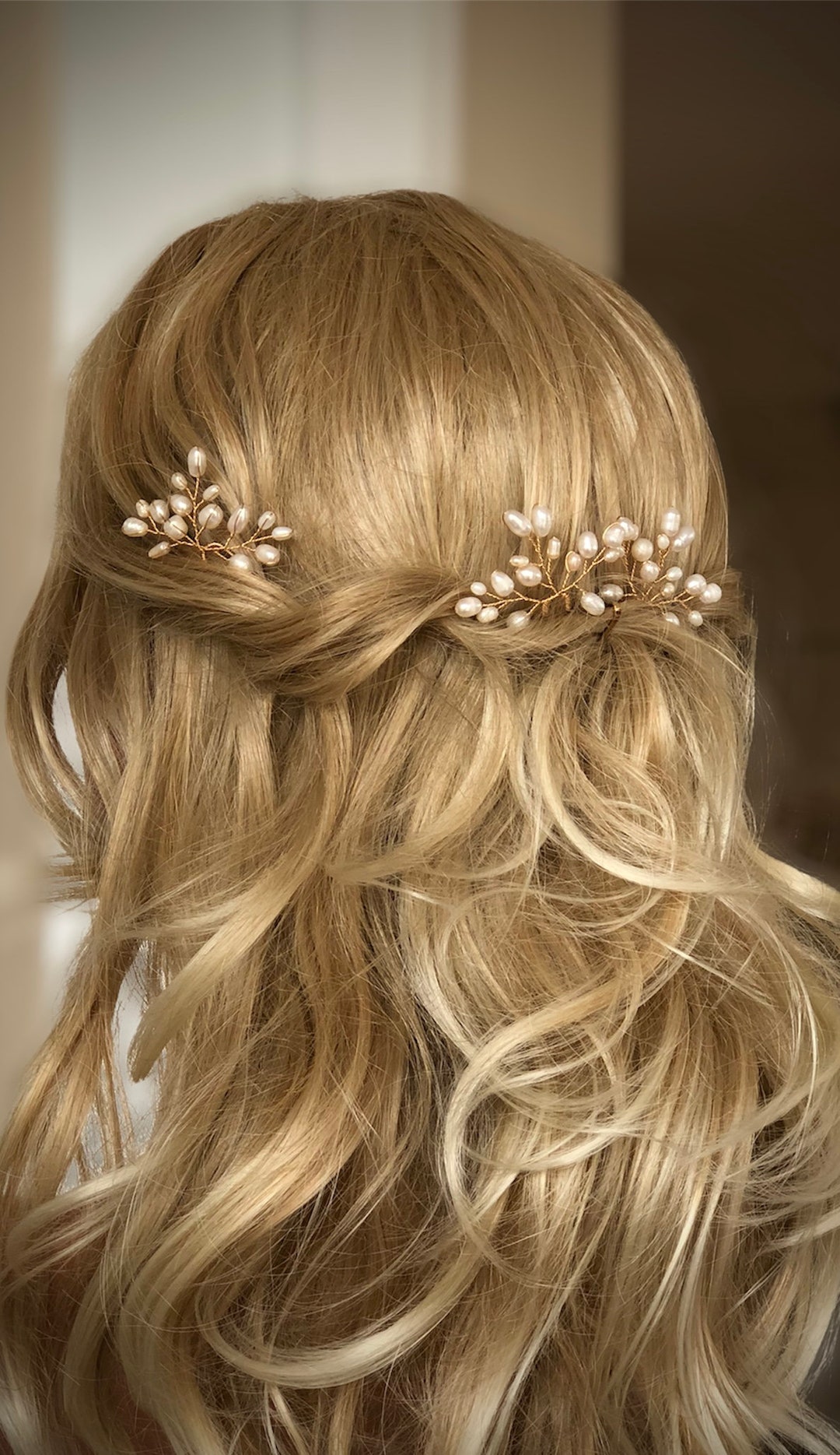 Delicate Freshwater Pearls Hair Piece Bridal Hair Piece, Wedding Hair ...