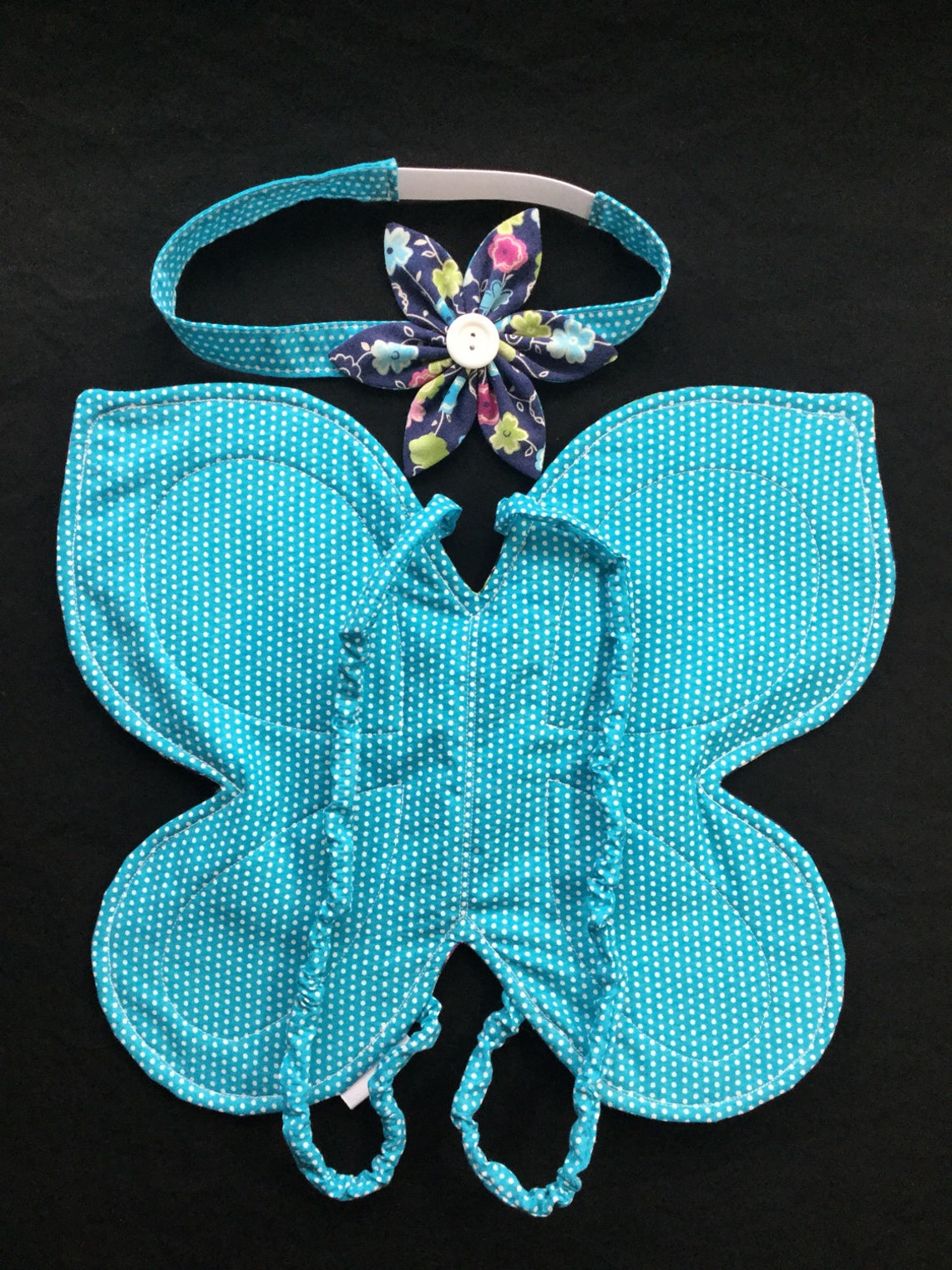 Kid's Handmade Reversible Playtime Dress up Fabric Wings & Headband ...