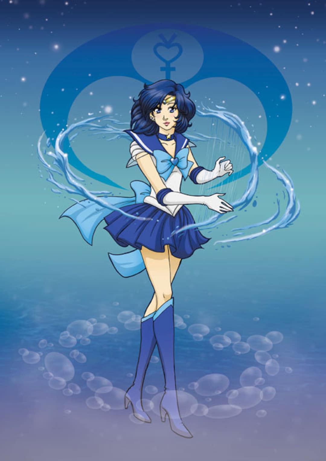 Sailor Mercury Fan Art Original Illustration Print - Etsy