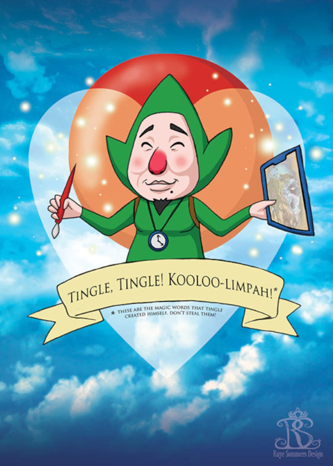 Tingle Valentine- Legend of Zelda Fan Art Original Illustration Print ...