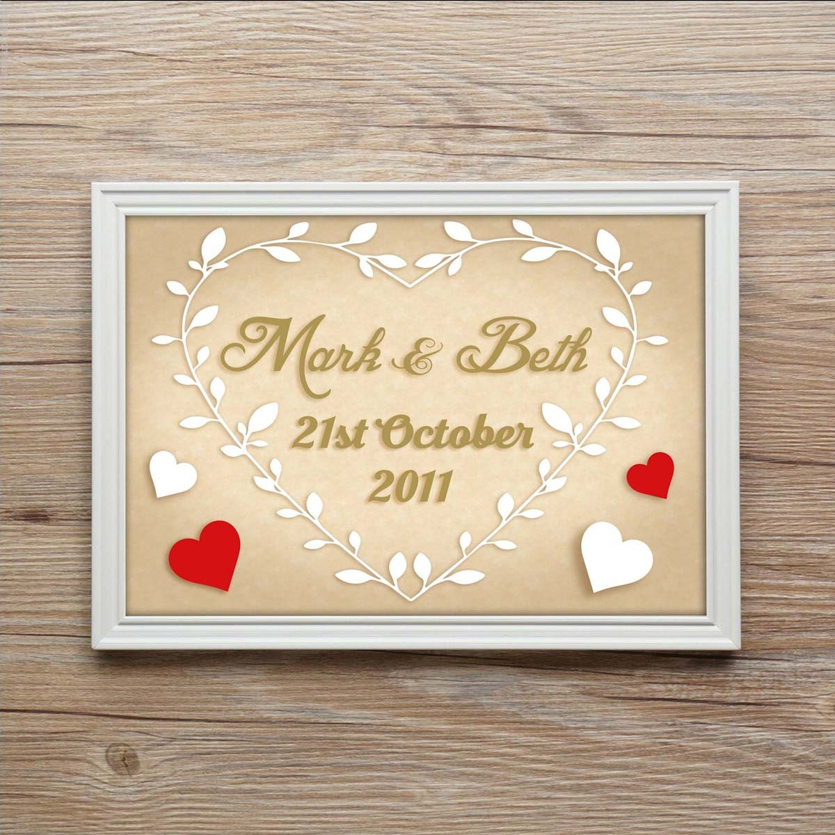 Personalised Names and Date A4 Print Frame Not Included - Etsy