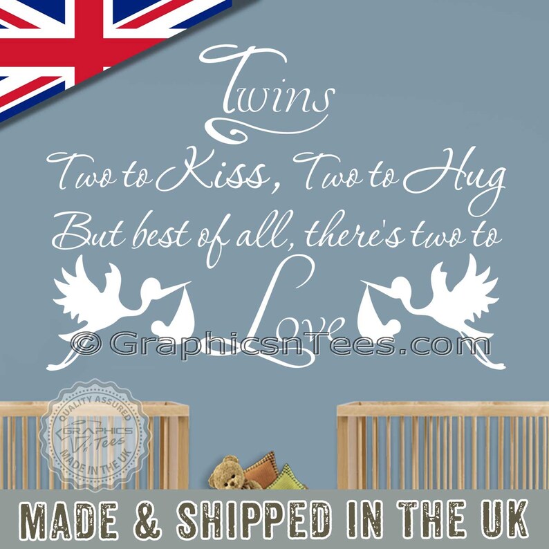 Twins Nursery Wall Sticker Baby Boys Girls Bedroom Wall Decor | Etsy