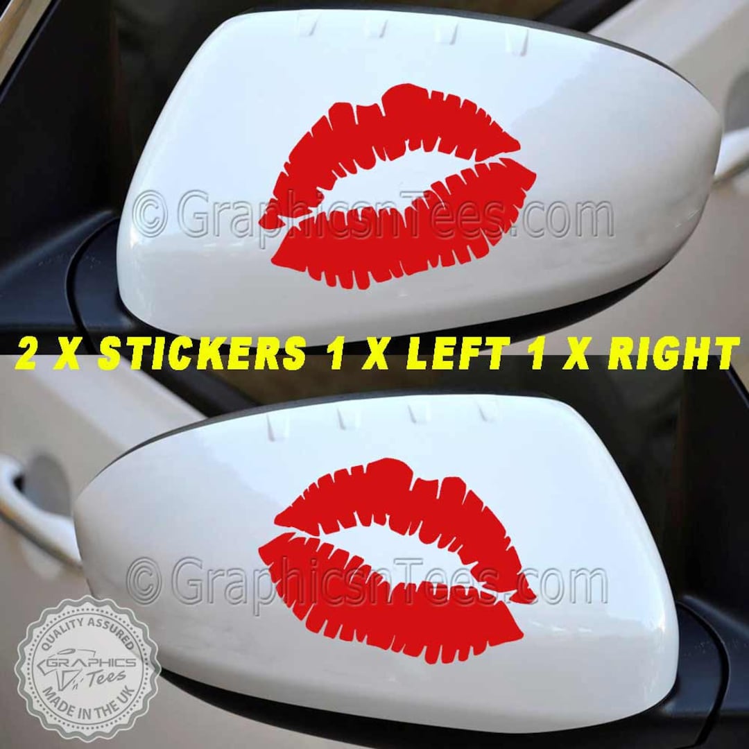 Kiss Lips Sticker Car Wing Mirror Vinyl Graphic Decal X2 - Etsy