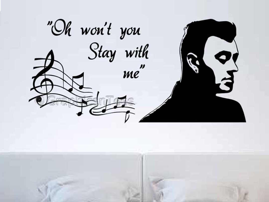Bedroom Wall Sticker, Sam Smith 'stay With Me' Song Lyrics Wall Sticker ...