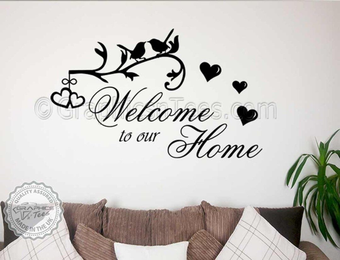 Family Wall Sticker Quote, Welcome to Our Home Wall Decal Sticker With ...