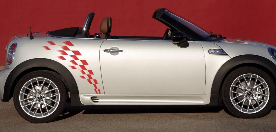 Custom Car Sticker, Side Stripe Checker Chequered Flag Vinly Graphic ...