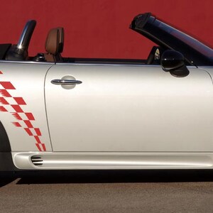 Custom Car Sticker, Side Stripe Checker Chequered Flag Vinly Graphic ...