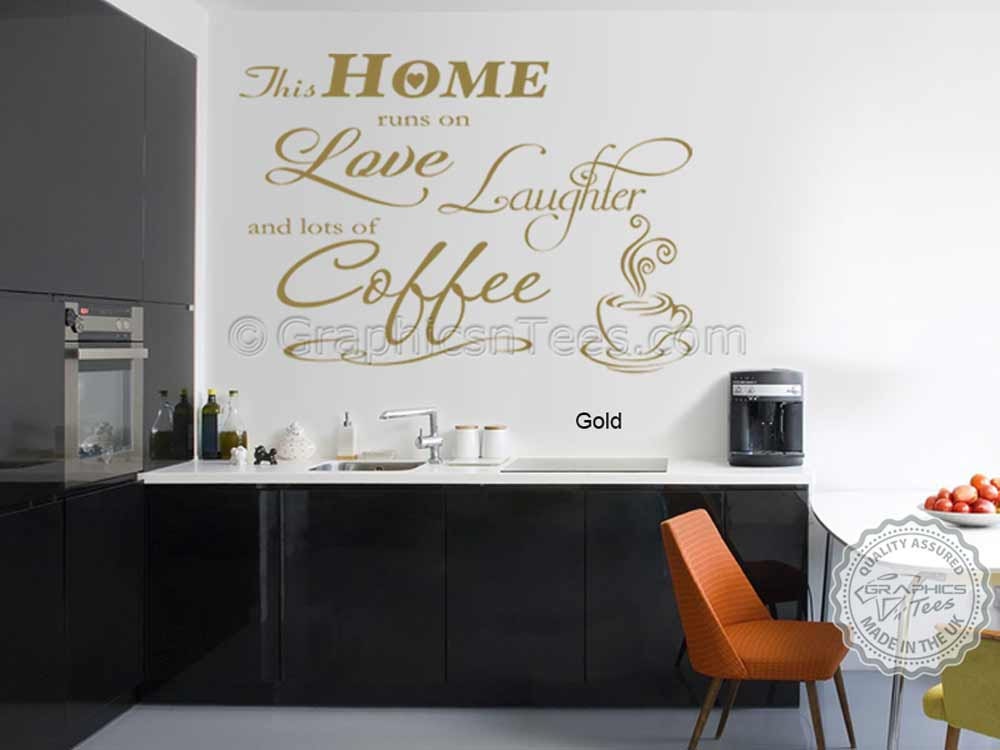 This Home Runs on Love Laughter and Coffee Kitchen Wall | Etsy UK