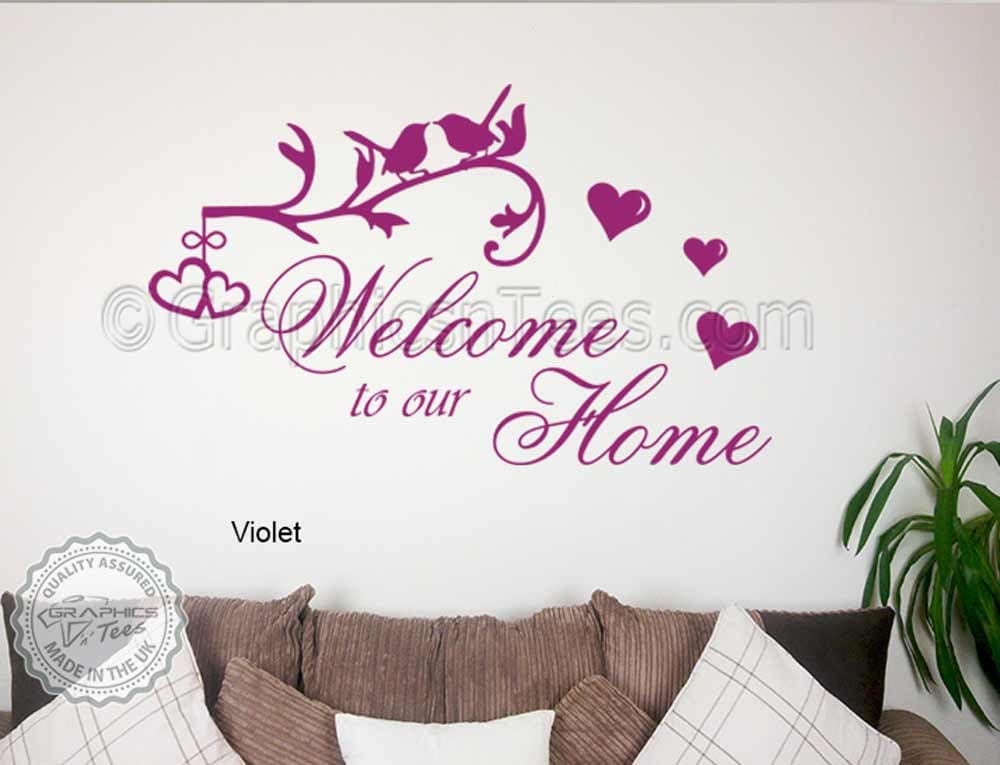 Family Wall Sticker Quote Welcome to Our Home Wall Decal - Etsy
