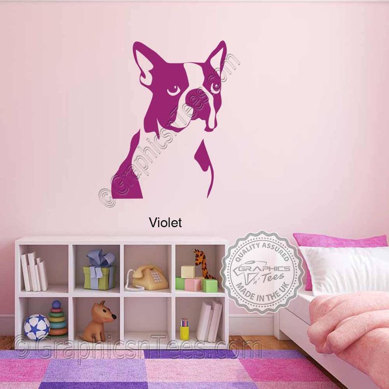 Boston Terrier Wall Sticker Puppy Dog Home Mural Wall Art - Etsy