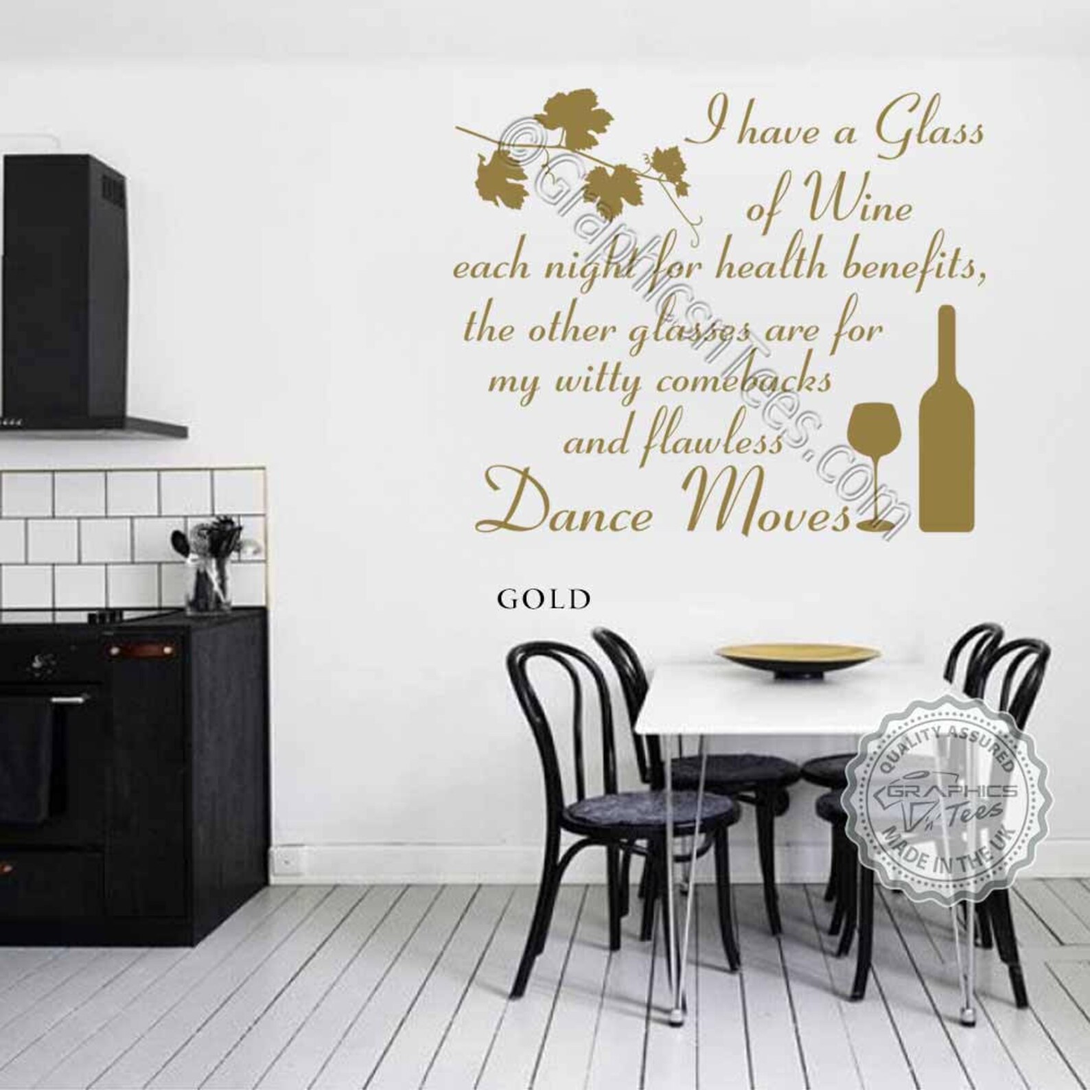 Funny Kitchen Wall Sticker Glass of Wine for Health Benefits - Etsy