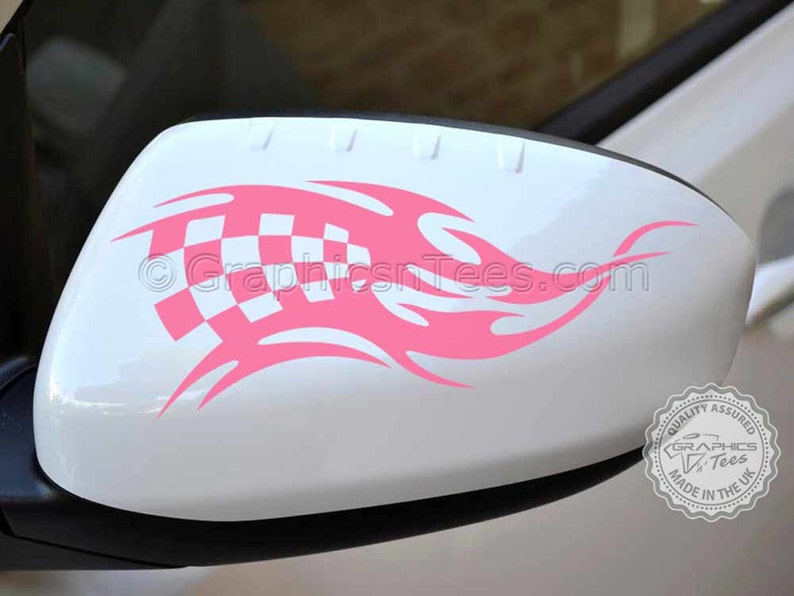 Tribal Checker Flag Chequered Racing Flag Car Wing Mirror Stickers X 2 ...