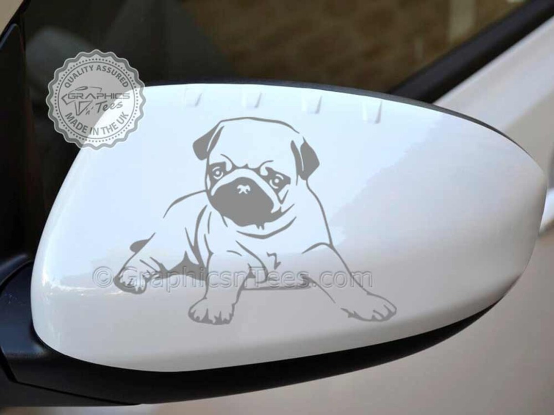 Cute Pug Puppy Dog Sticker Car Wing Mirror Vinyl Graphics X2 - Etsy