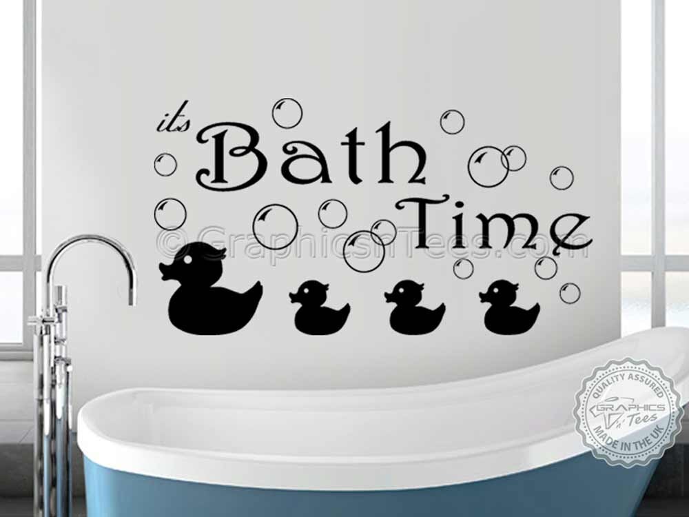Bathroom Wall Sticker Bath Time Quote With Bubbles & Ducks | Etsy UK