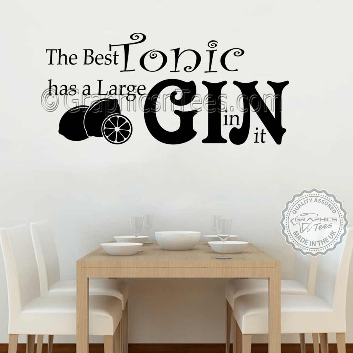 Funny Gin Quotes Fun Kitchen Wall Stickers Bar Restaurant | Etsy