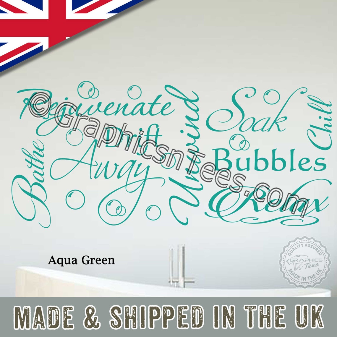 Bathroom Wall Sticker Quote Word Art Montage Wall Decor Decal | Etsy