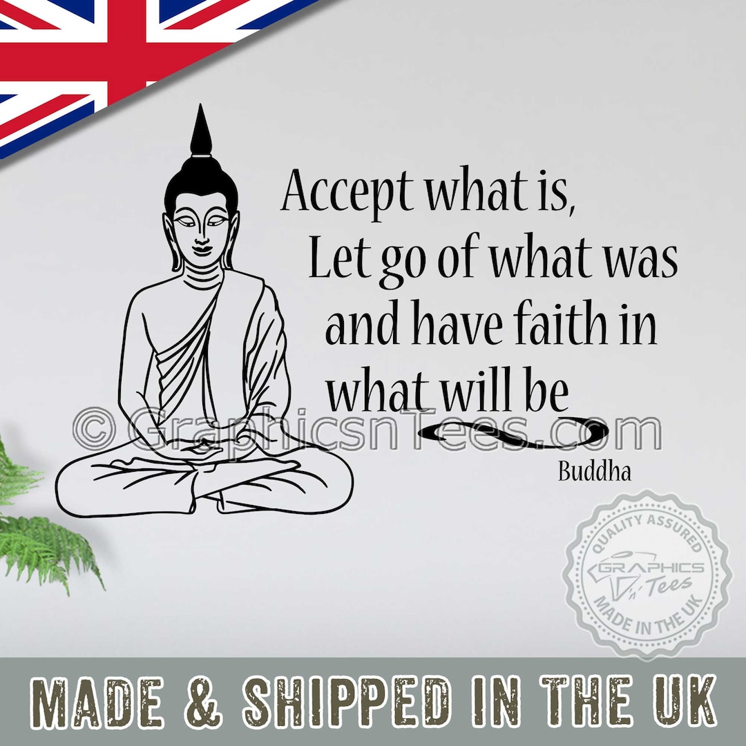 Buddha Inspirational Wall Sticker Quote, Accept What Is, Yoga Home Wall ...