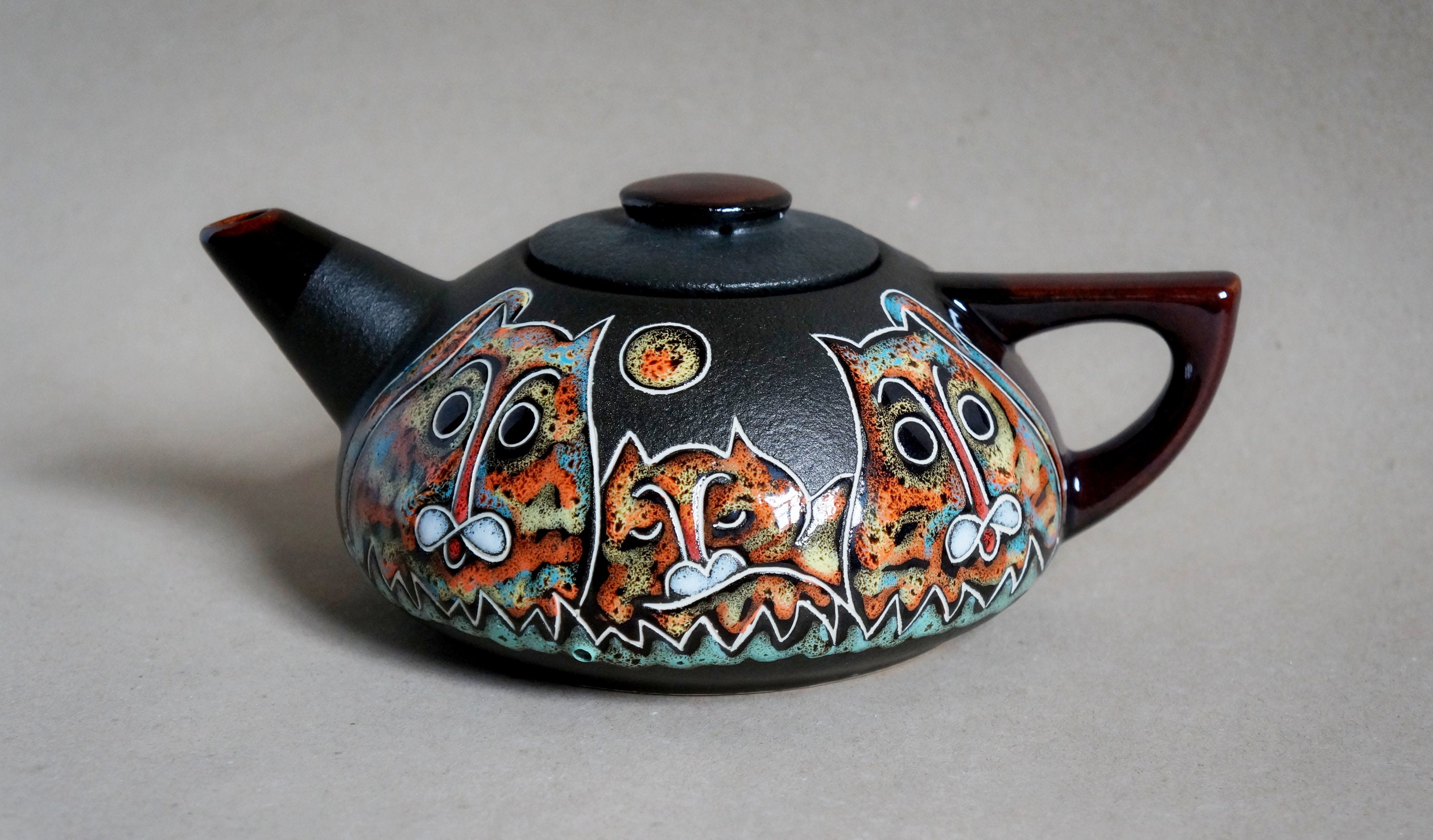 Katze Teekanne Keramik Teekanne nette Teekanne bemalte | Etsy