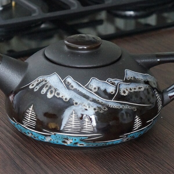 Stoneware Teapot - Etsy