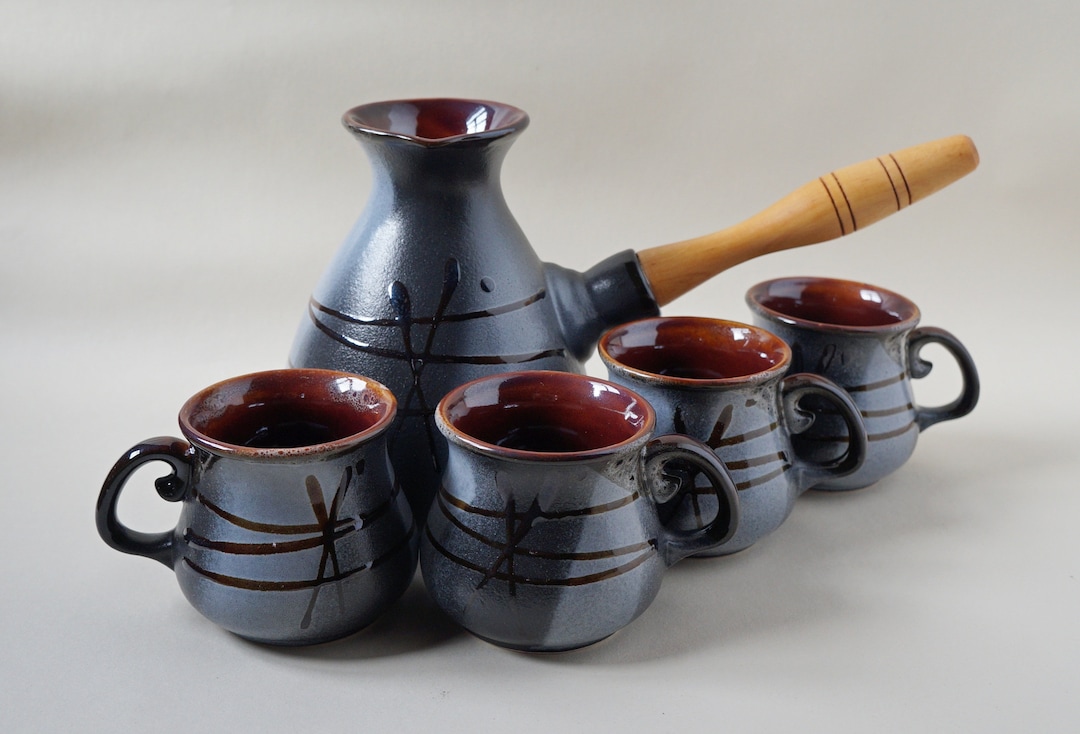 Handmade Coffee Set Ceramic Coffee Maker Turkish Coffee Set Pottery ...