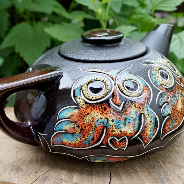 Pottery Teapot - Etsy