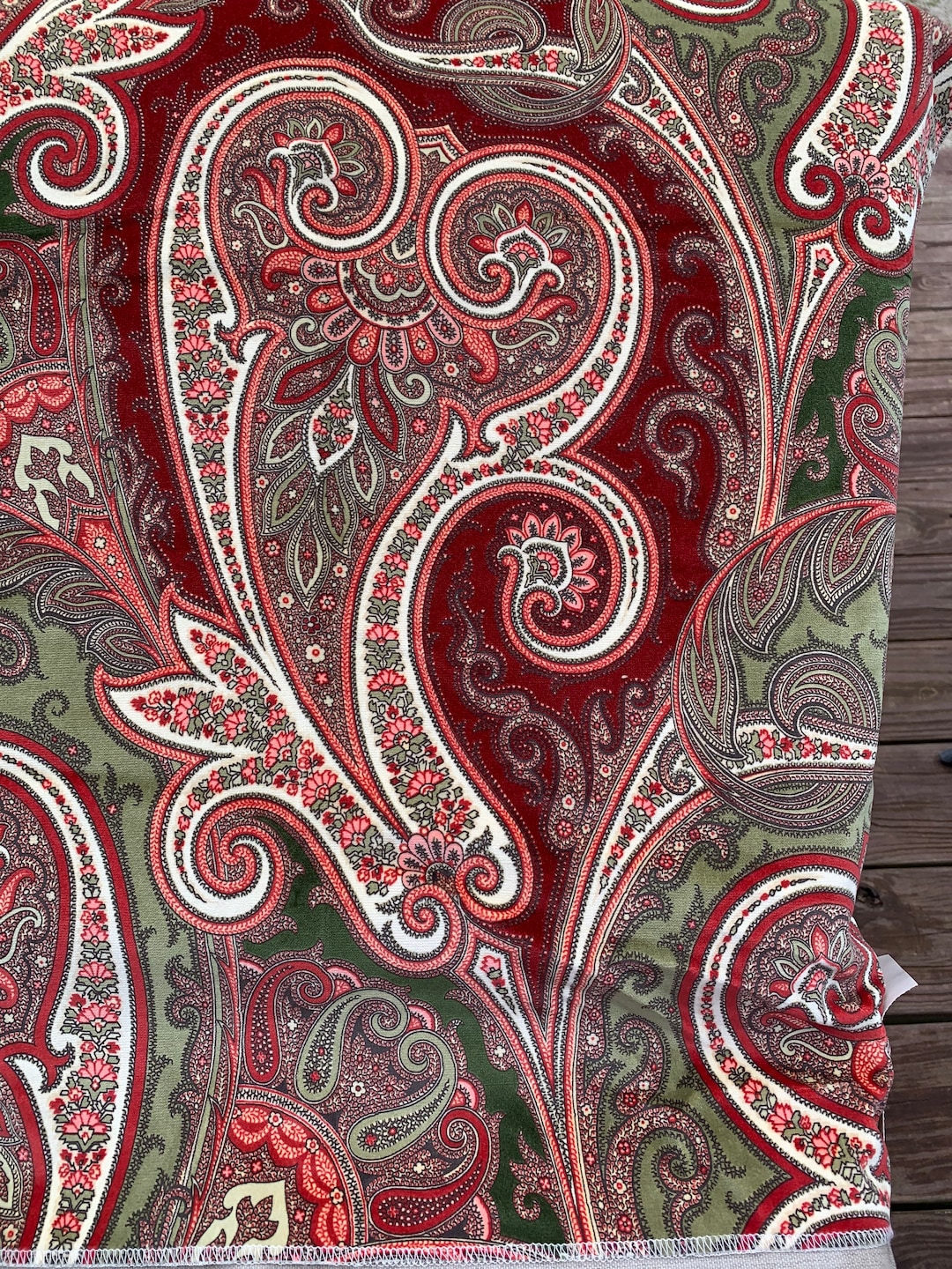1 Pcs Scalamandre Fabric DROMOLAND - Printed Velvet Paisley- 26”x24 ...
