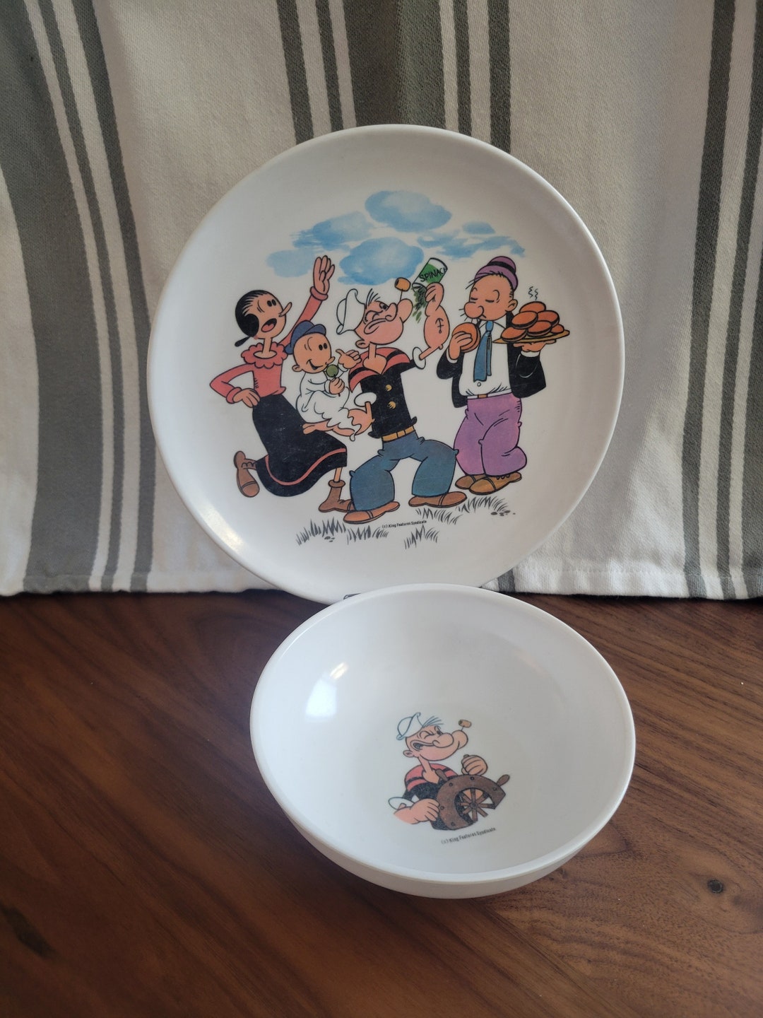 Vintage Popeye Plastic Plate and Bowl - Etsy