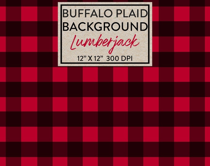 Red Buffalo Plaid Digital Paper Background Rustic Lumberjack Buffalo ...