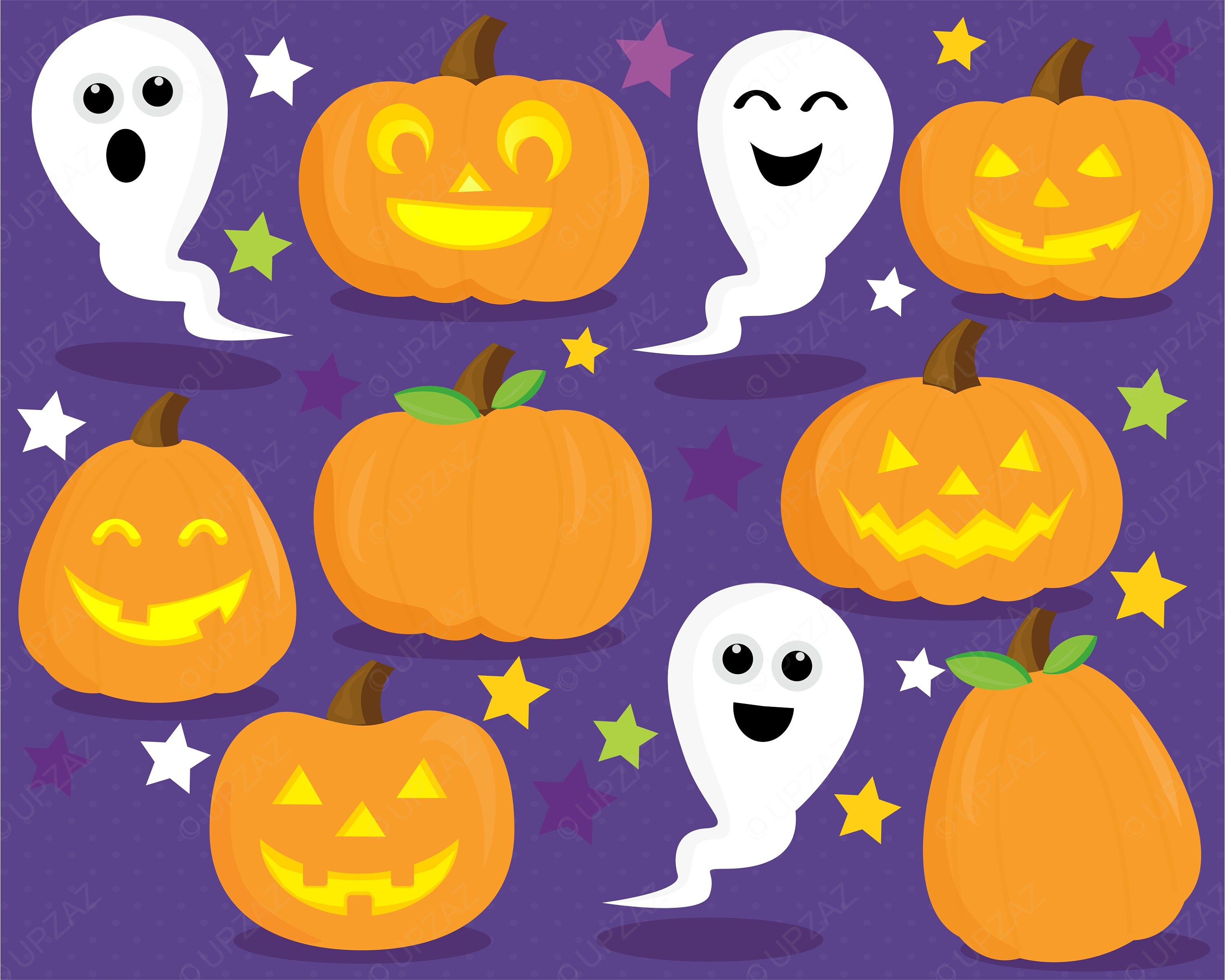 Halloween Clipart Pumpkin Clipart Ghost Clipart Pumpkin | Etsy