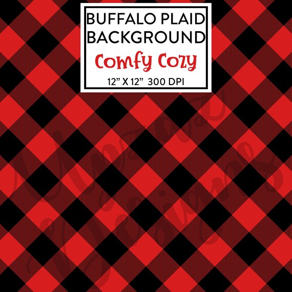 Red Buffalo Plaid Digital Paper Background | Rustic Buffalo Check ...