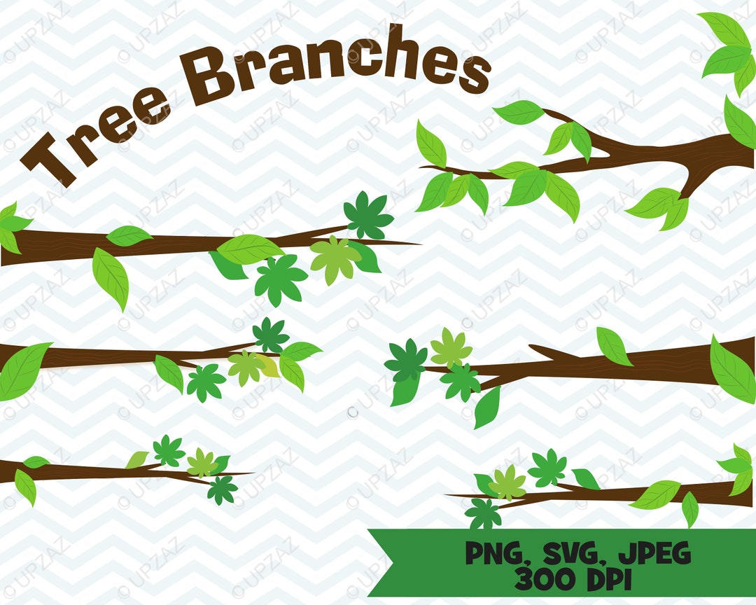 Tree Branches Clipart, Tree Limbs Clipart, SVG, Digital Images - UZ820 ...