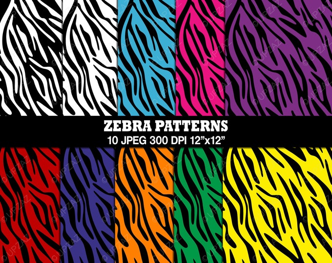 Zebra Print Digital Papers, Background, Digital Images UZ813 - Etsy