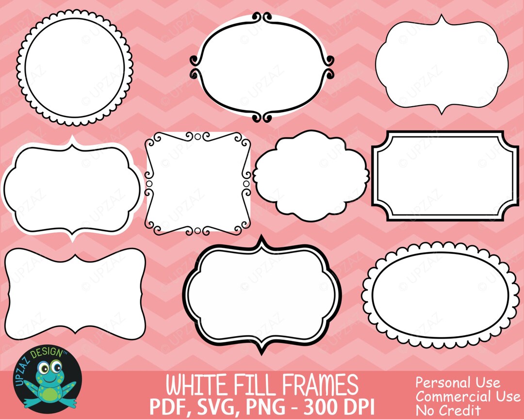 Frames Labels Clipart, Vector Graphics, Commercial Use, Doodle Frames ...