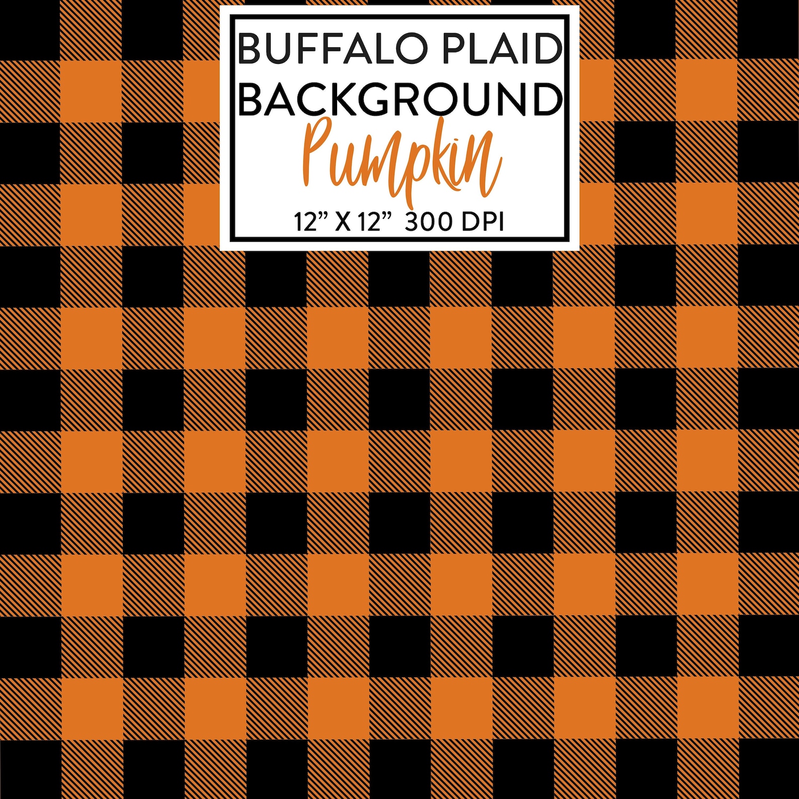 Orange Black Buffalo Plaid Digital Paper Background Fall | Etsy