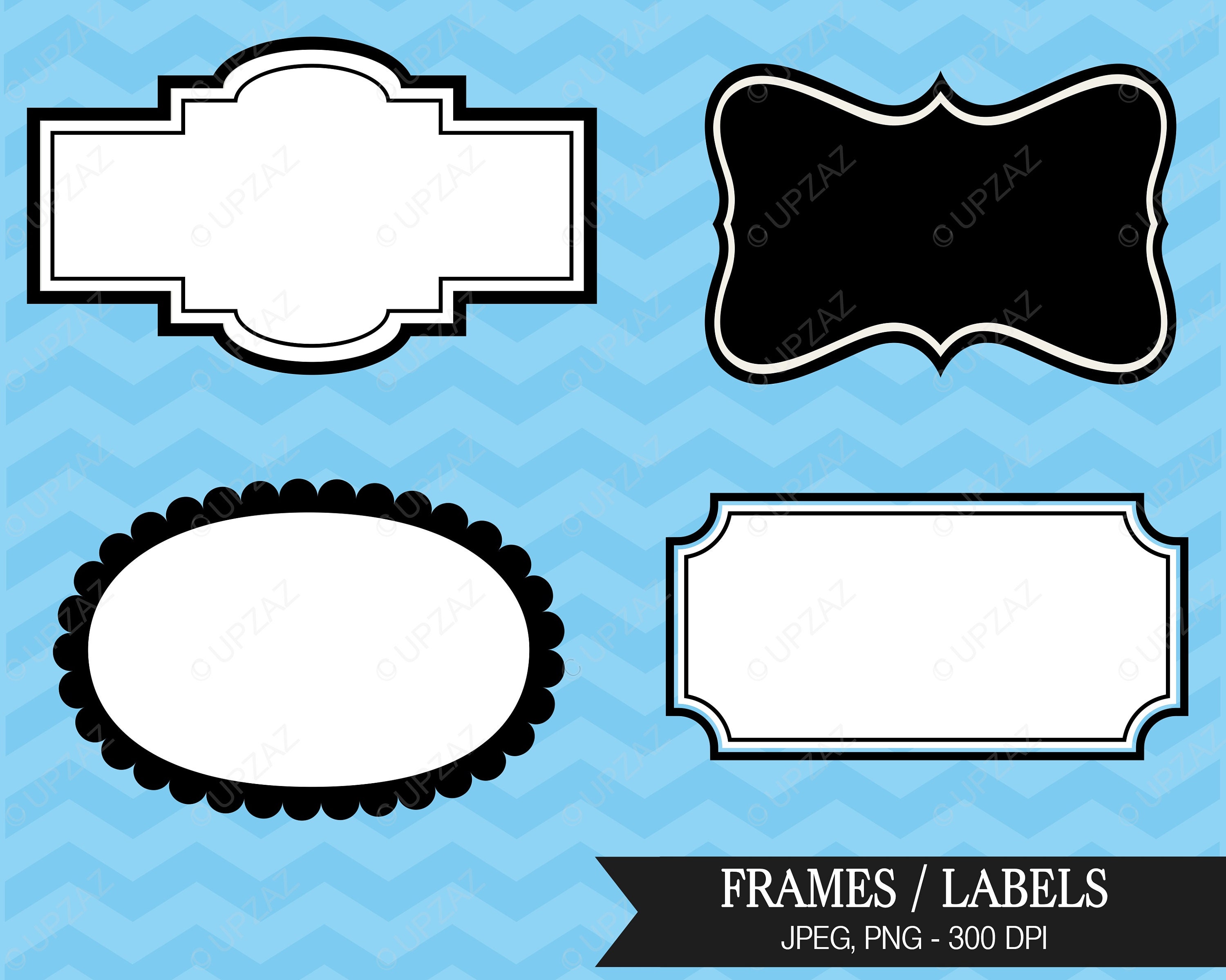 Frame Clipart Vector Graphics Digital Images UZ590 | Etsy