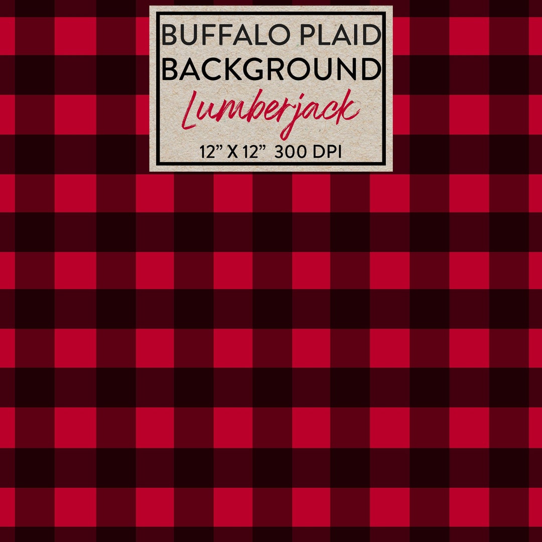 Red Buffalo Plaid Digital Paper Background | Rustic Lumberjack Buffalo ...