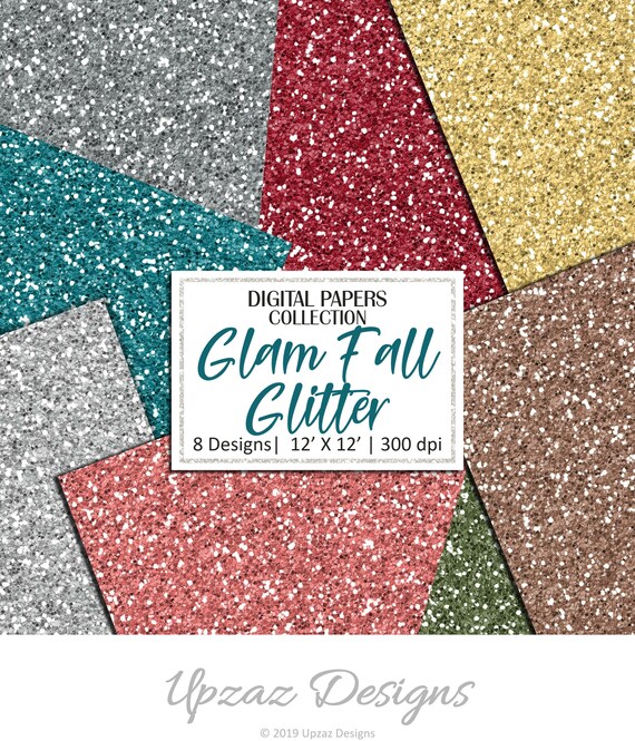 Fall Glitter Digital Papers Background Commercial Use | Etsy