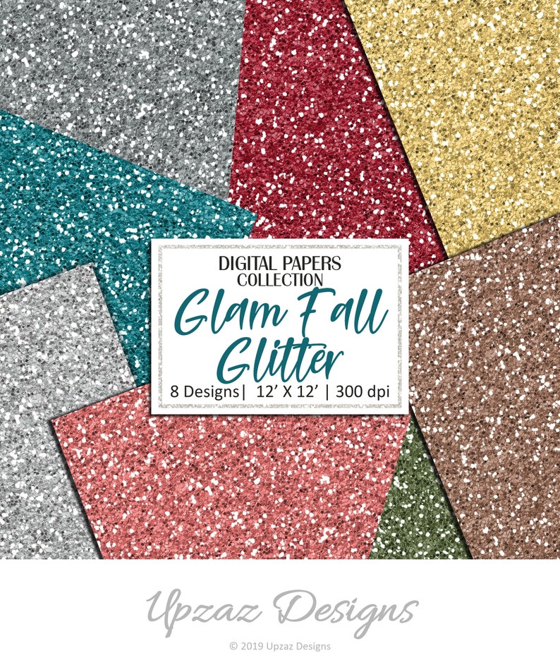 Fall Glitter Digital Papers Background Commercial Use | Etsy